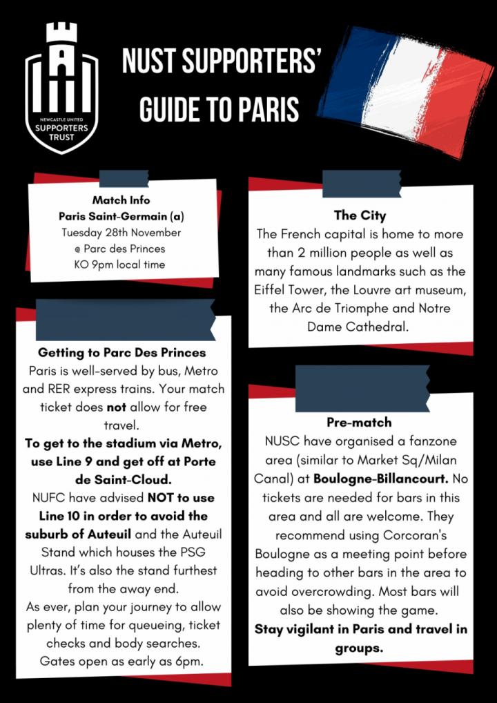 Supporters' Guide to Paris Saint Germain: Newcastle United Supporters Trust