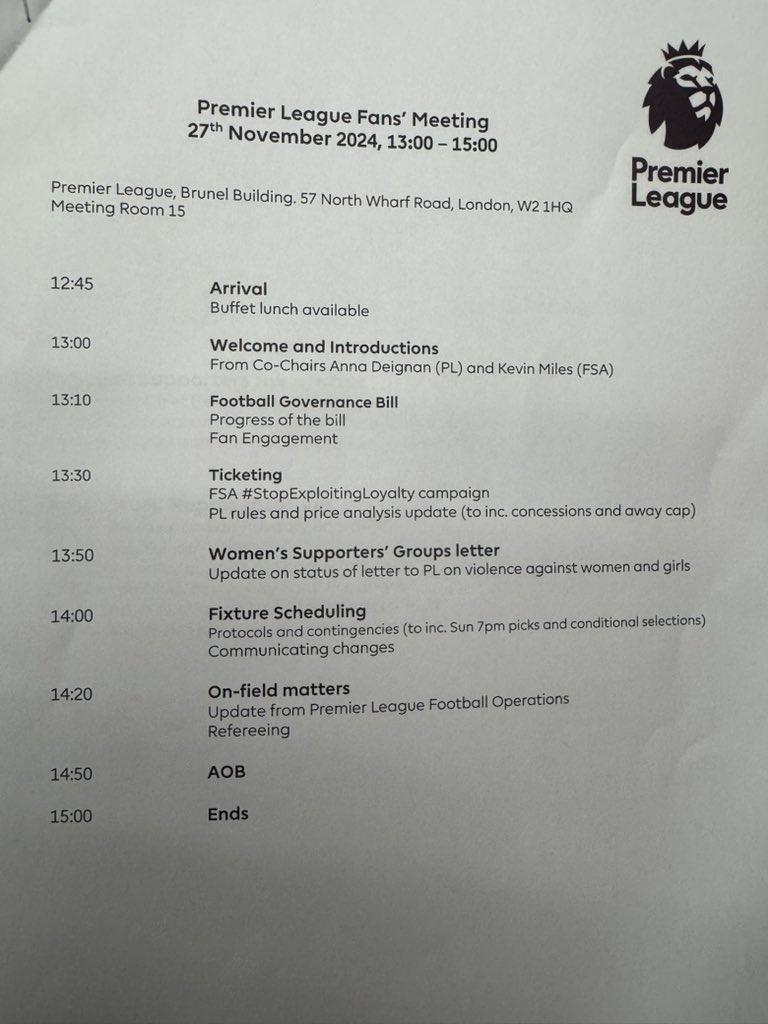 Structured Dialogue Meeting - Premier League, FSA, Supporter Groups ...